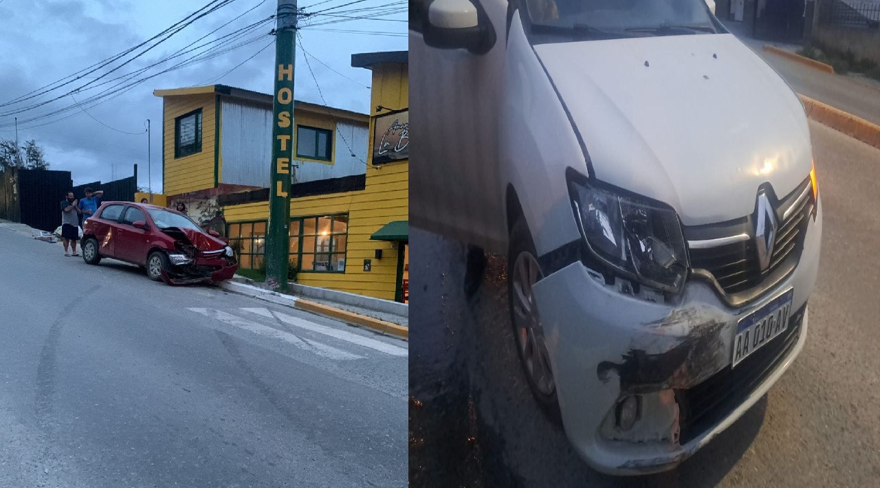 Dos autos chocaron en el centro de Ushuaia y uno terminó contra un ...